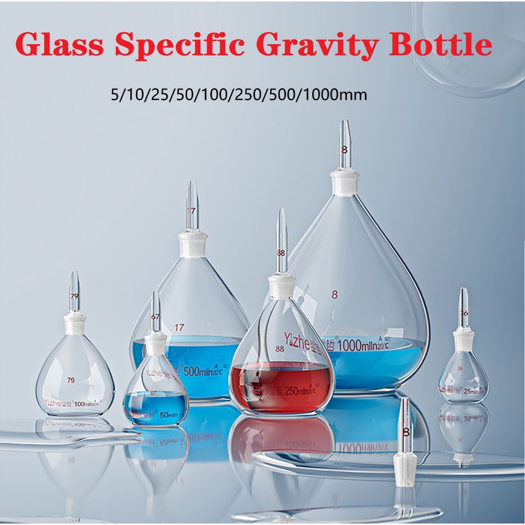 Glass Specific Gravity Bottle Pycnometer Class A Science Lab 5/10/25/50 ...