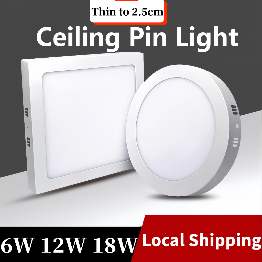 LED Pin Light Surface Mounted Panel Light Round Square Ceiling Lights ...