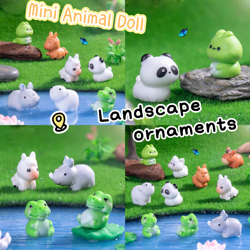 Creative Cute Mini Frog Crocodile Small Animal Doll Moss Micro ...