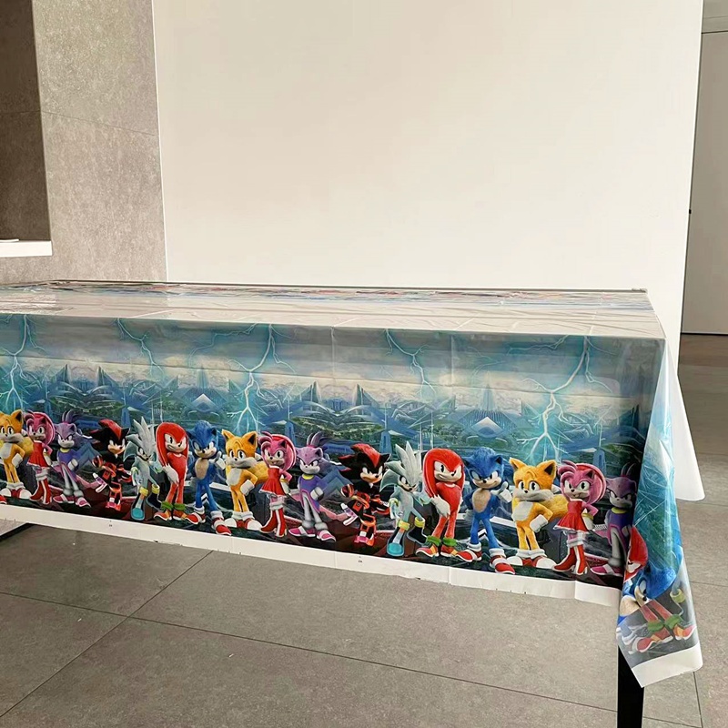 The New Sonic The Hedgehog Disposable Plastic Tablecloth For Party ...