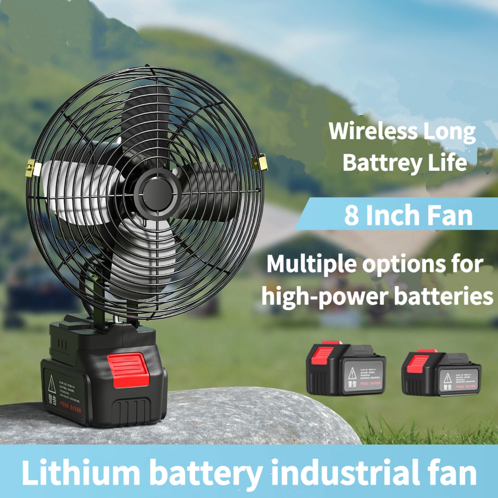 Lithium Battery Fan with 2 Level Adjustable Large Capacity Rechargeable ...