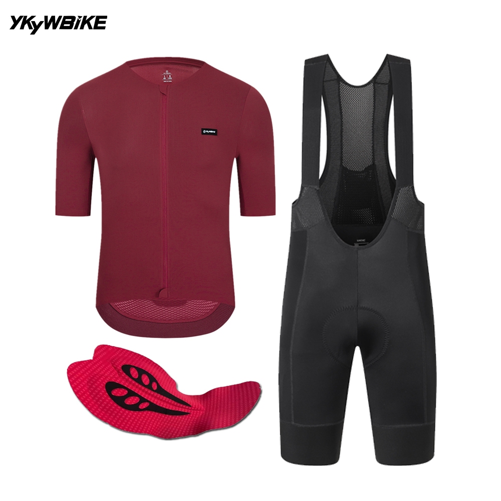 YKYWBIKE Pro Summer Cycling Jersey MTB Bike Top Set Racing Bicycle Clothes Set YKK Zipper UPF 50 ...