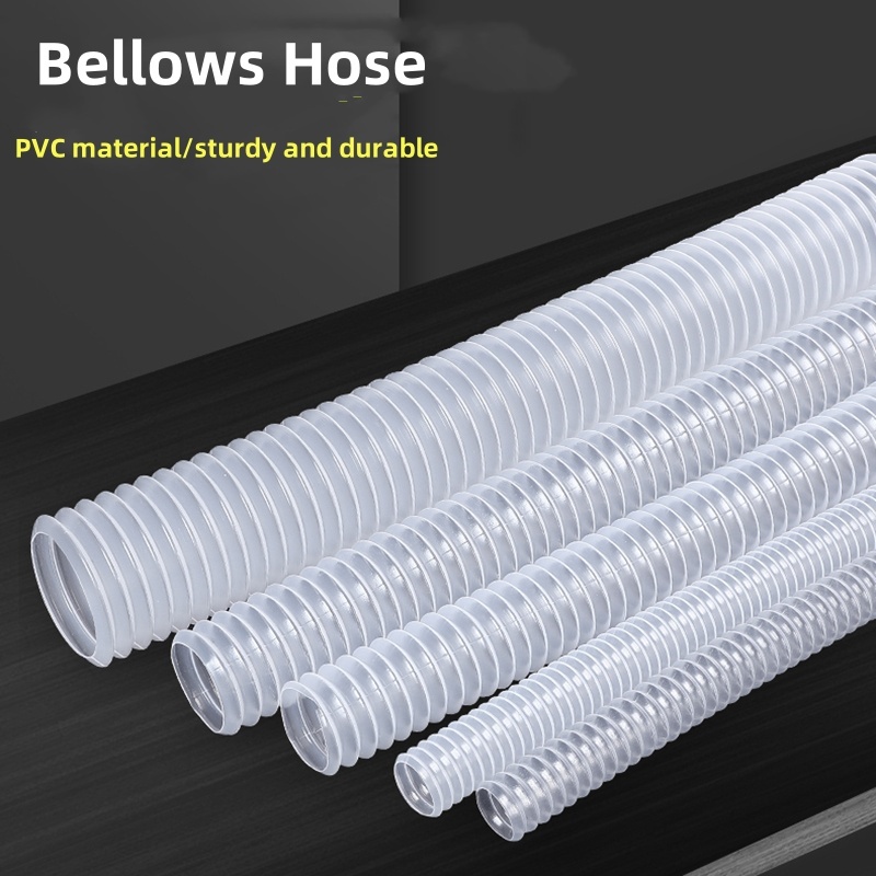 Transparent corrugated hose PVC white plastic conduit protective sleeve ...
