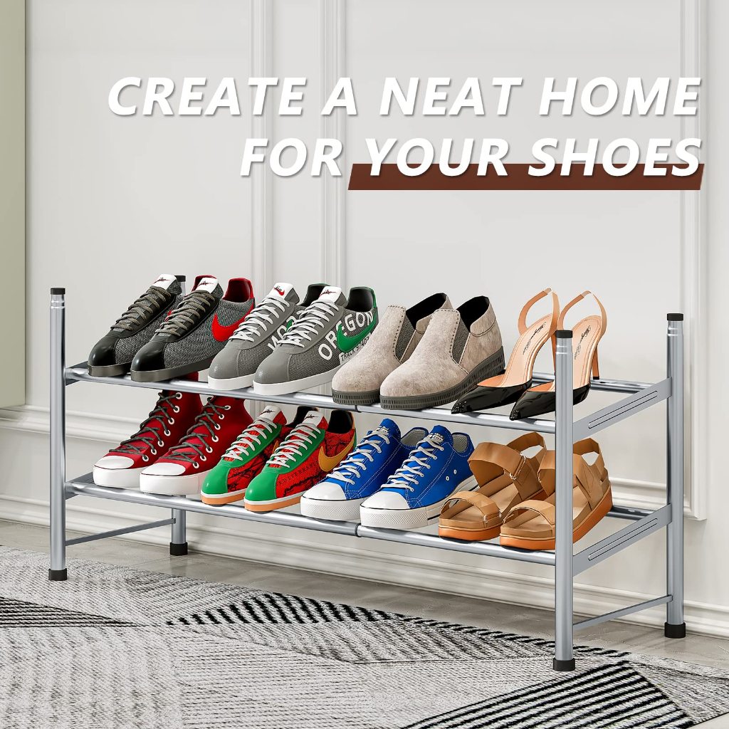 Retractable shoe rack stainless steel stackable shoe storage rack ...