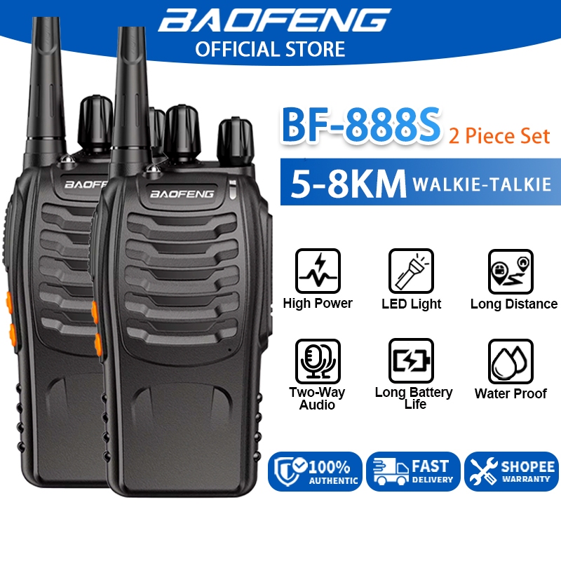 Baofeng BF 888S Walkie Talkie 2PCS Intercom Long Range Portable Two Way Intercom UHF 400-470 MHz ...