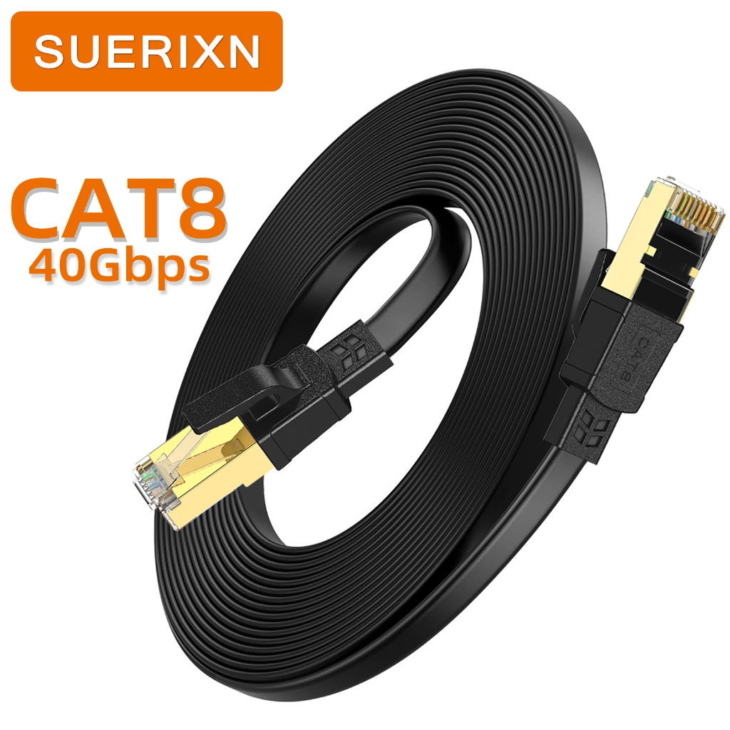 Flat CAT8 shielding 2000MHz40Gbps Ethernet LAN ultra-high speed cable ...
