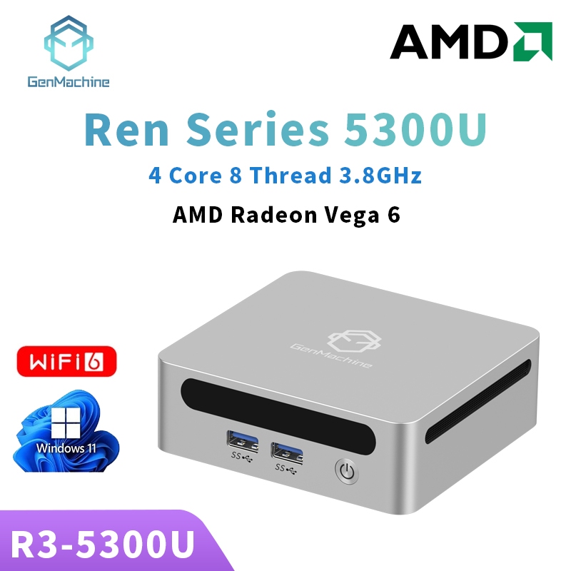 GenMachine Mini PC AMD Ryzen 3 5300U Windows 11 Pro Support 2*DDR4 ...