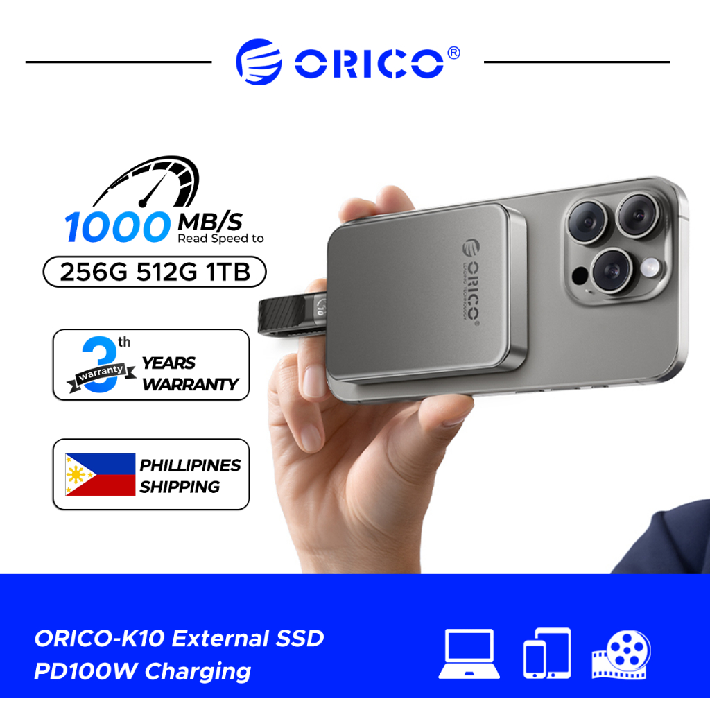 ORICO 256G 512G 1T Magnetic SSD Charging while Recording Portable External SSD for Phone (K10 ...