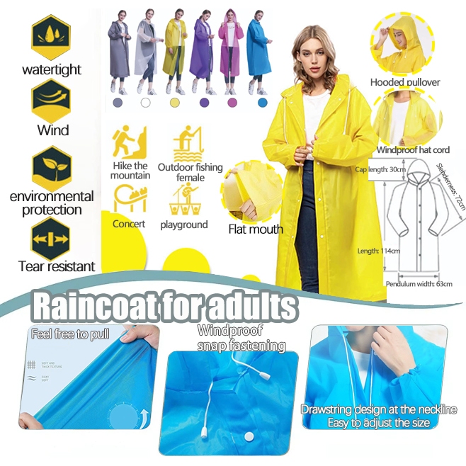 Eva Raincoat Lightweight Unisex Raincoat for Adult Hooded Outdoor Men ...