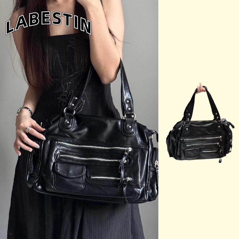 LABESTIN Pambabaeng bag retro commuter lokomotibo punk zipper balikat ...
