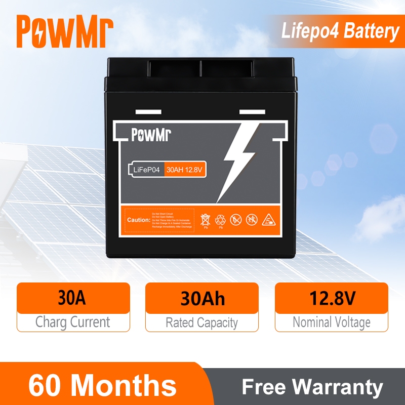 PowMr 30Ah/50Ah 12V LiFePO4 Lithium Battery Compatible Rechargeable ...