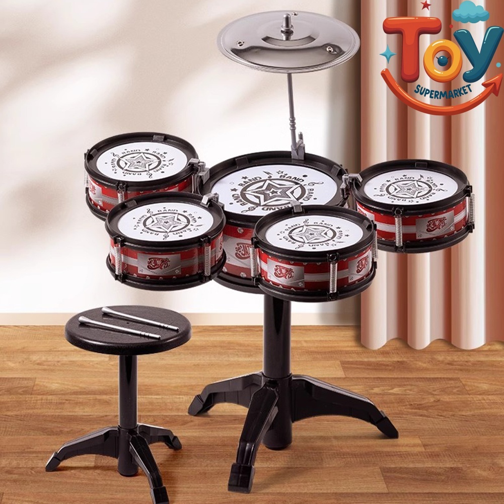 TS Children Drum Kit Toy Loud Clear Sound Jazz Drum Toy Set Kid ...