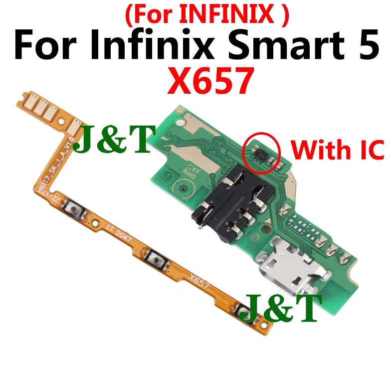 For Infinix Smart 5 X657 Power Volume Flex Button Switch USB Fast ...