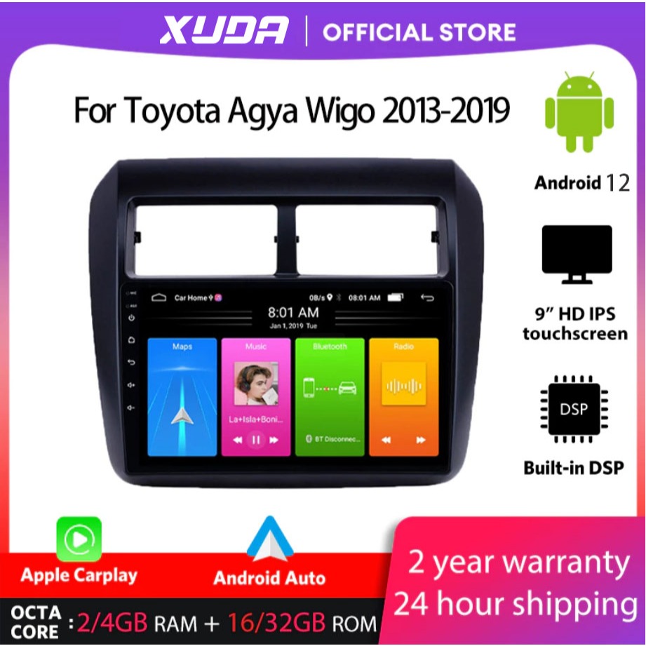 XUDA Head Unit For Toyota Agya Wigo 2013-2019 Car Navigation Car ...