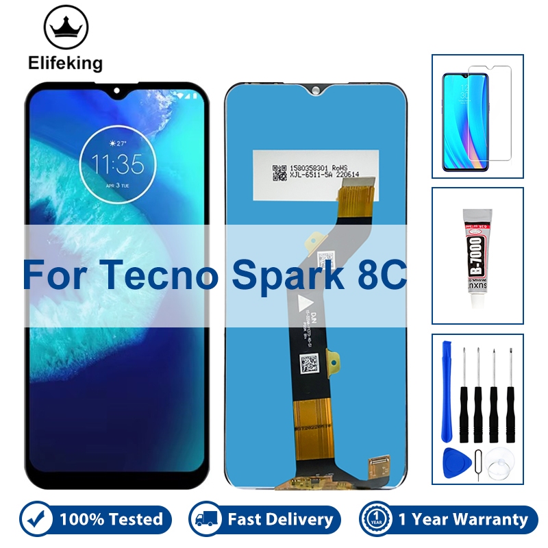 New LCD For Tecno Spark 8C KG5k KG5N Display Touch Screen Digitizer ...