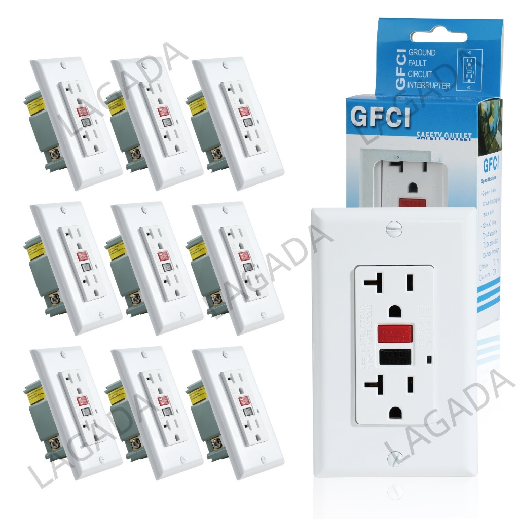 [Manila COD] 2-Gang GFCI Duplex Safety Outlet Switch 20A 110v~250v ...
