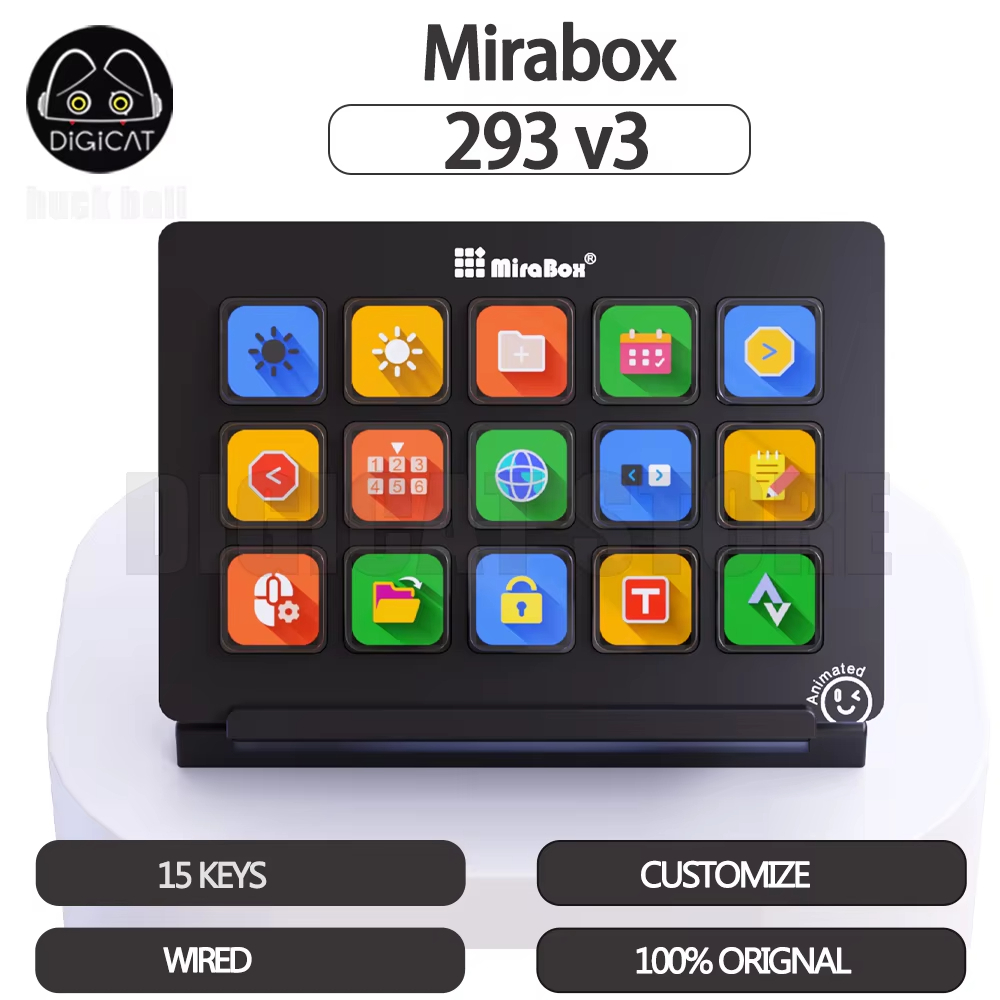 Mirabox 293 V3 Stream Deck Mini Visual Keyboard 15Keys StreamDeck LCD ...