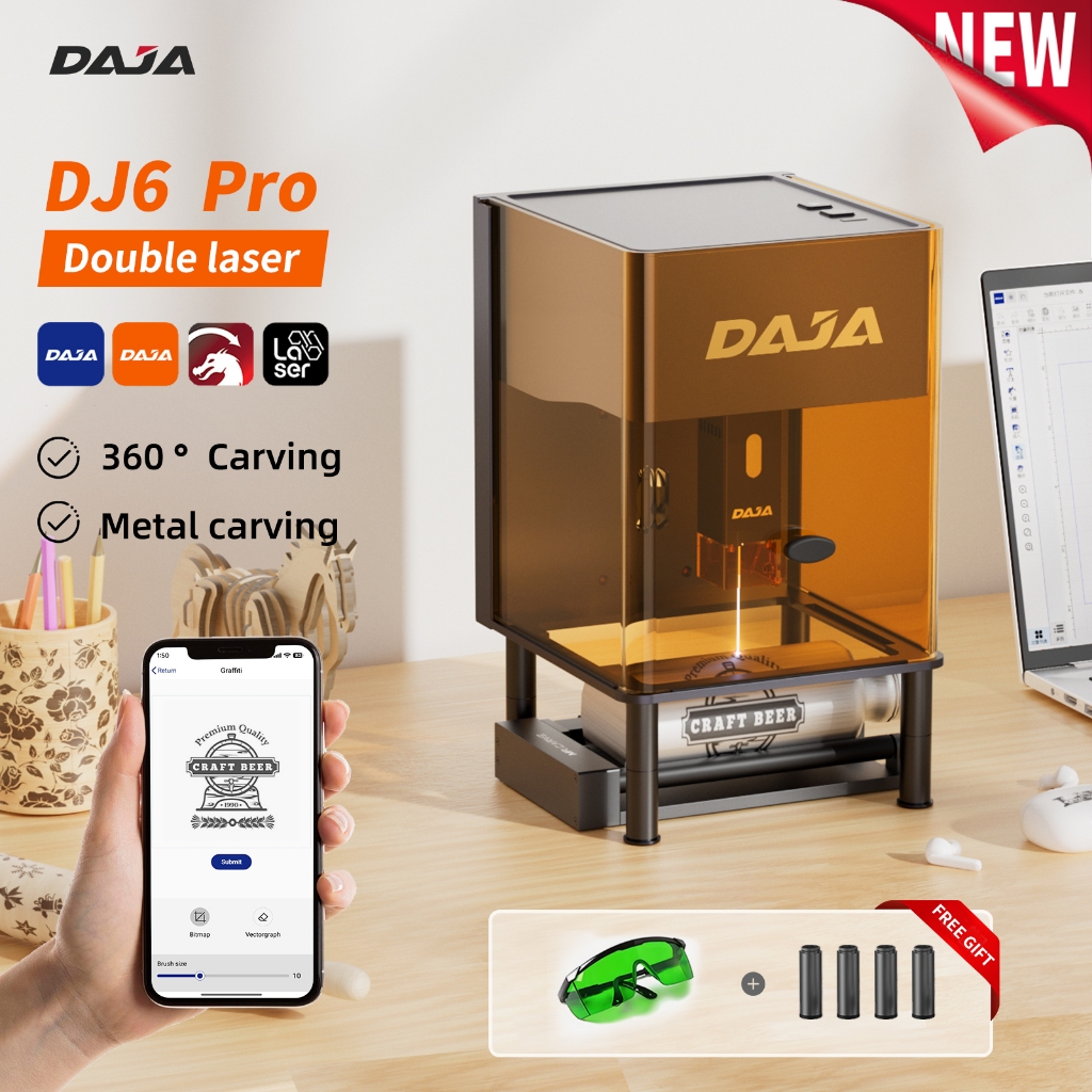 DAJA DJ6 PRO Laser Engraver with Higher Columns Portable Laser ...