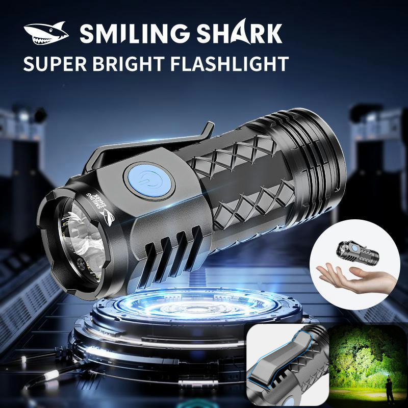 SMILING SHARK SD5314 LED Mini Flashlight Type-c Rechargeable Torch ...