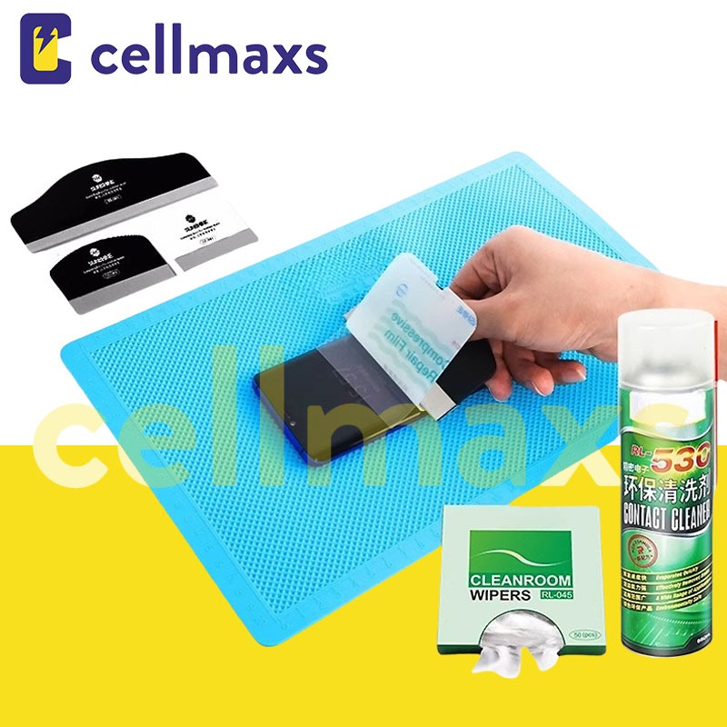 CELLMAXS 6pcs Squeegee Blade Scraper Anti-Slip Mat Kit for Mobile Phone ...