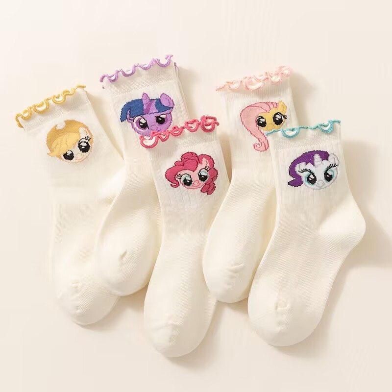5 Pairs Cartoon Cute Funny Girls Children's Socks My Little Pony Socks ...
