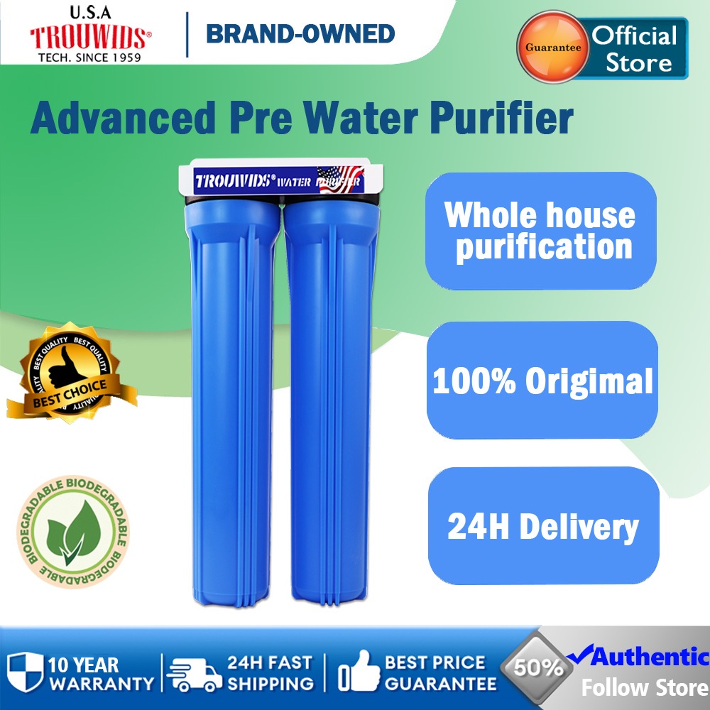 2 Stage 20 Inch Deep Well Water Filter Housing Complete Set Water ...