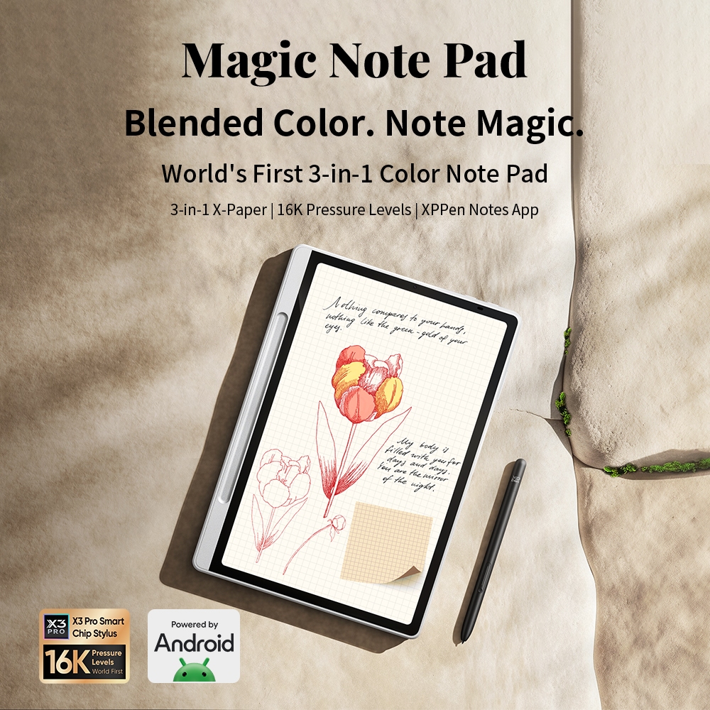 XPPen Magic Note Pad E-book Reader Android 14 90HZ Refresh Rate Tablet ...