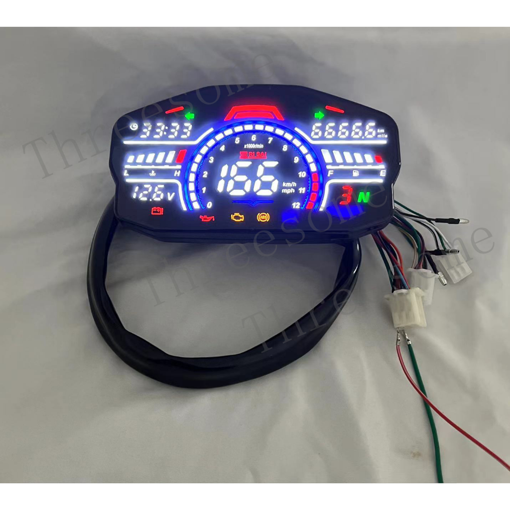 Universal Speedometer Odometer with Tachometer Fuel Gauge Water Temp ...