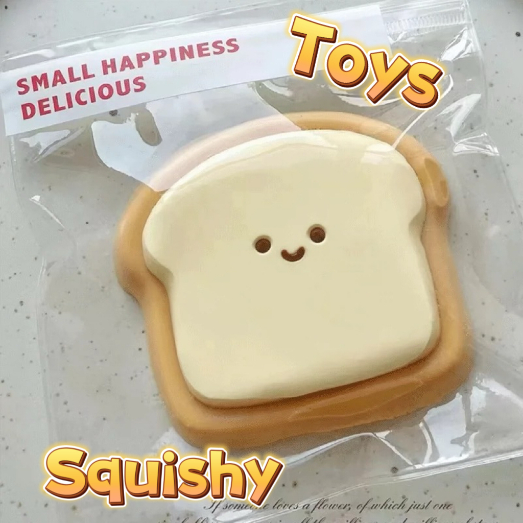 Smiley Toast Cat Head Series Taba Squishy Squeezy Fun Toys stress ...