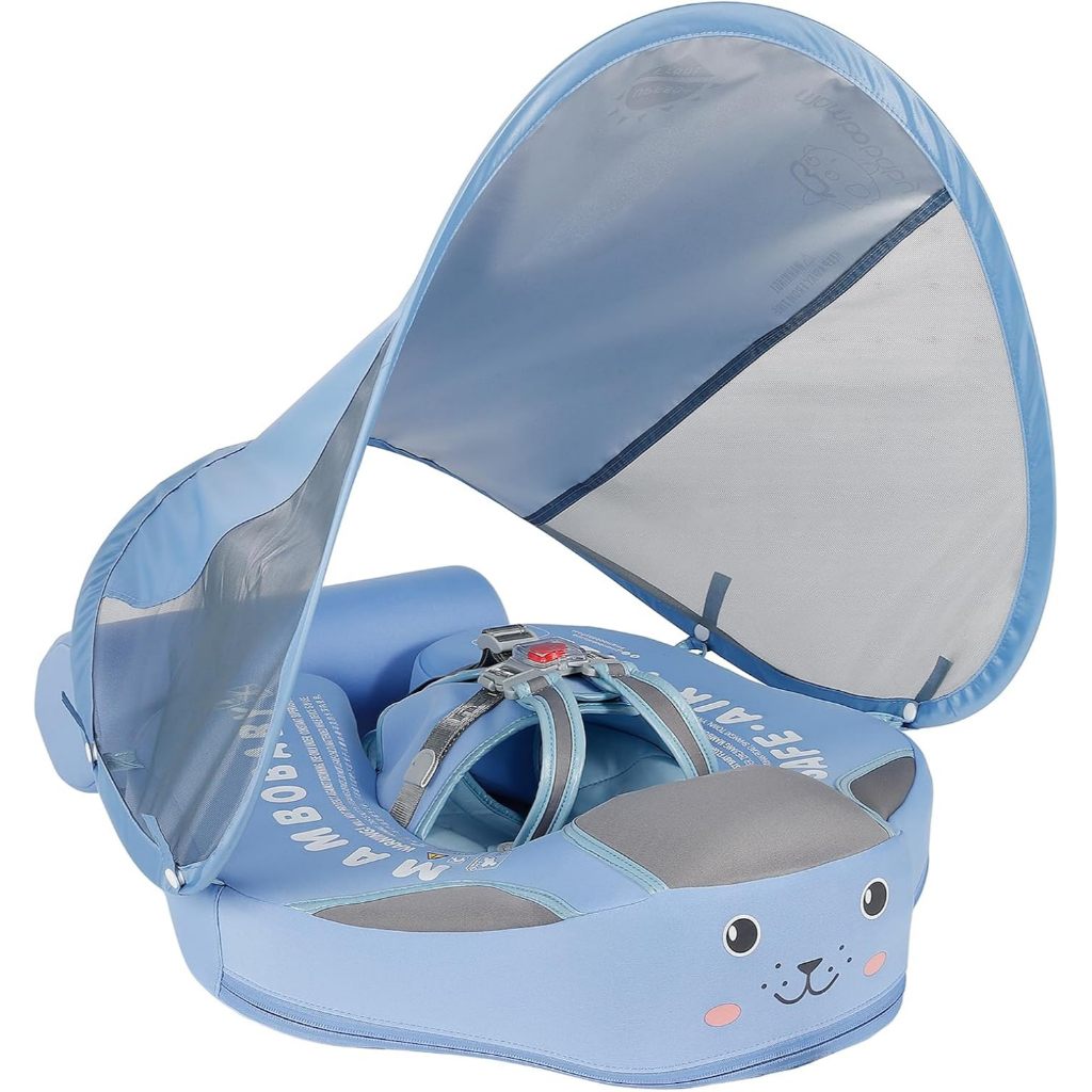 Mambobaby Baby Pool Float with Canopy,Non Inflatable Baby Swim Float ...