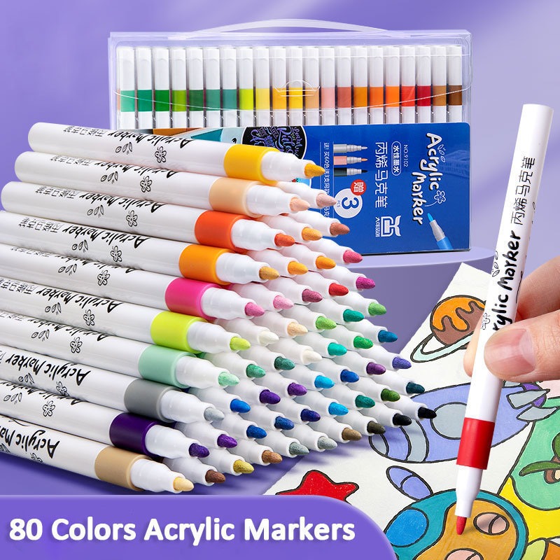 Acrylic Marker Pen Set Colored Pen Coloring Pen Set Highlighter Pen ...