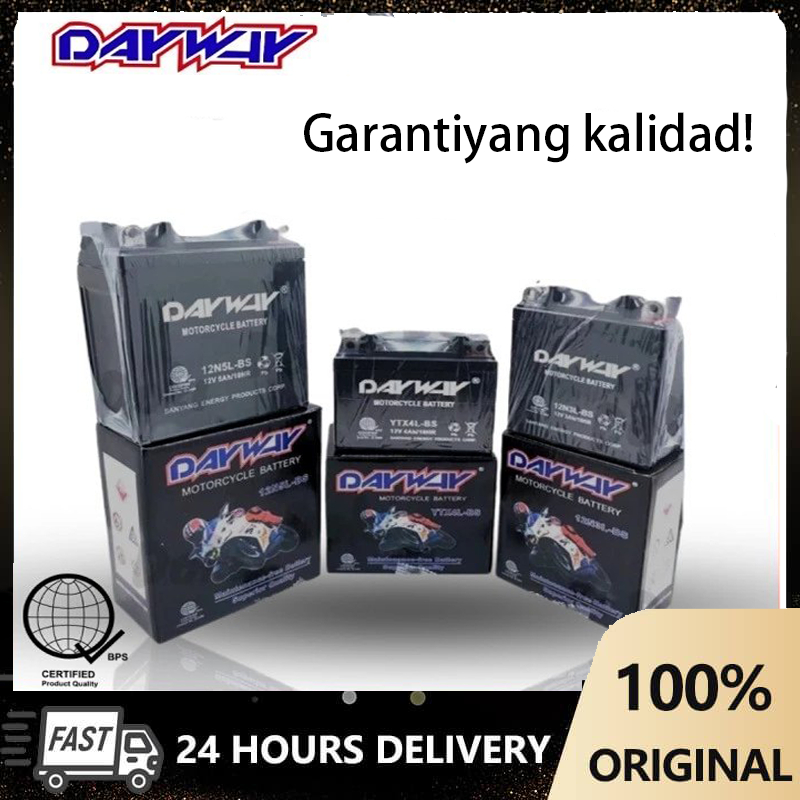 DAYWAY MOTORCYCLE BATTERY ALL SIZE 2.5L/ 3L/ 4L/ 5L/ 6.5L/ 7L/ 7A WITH SMART CHARGER | Shopee ...