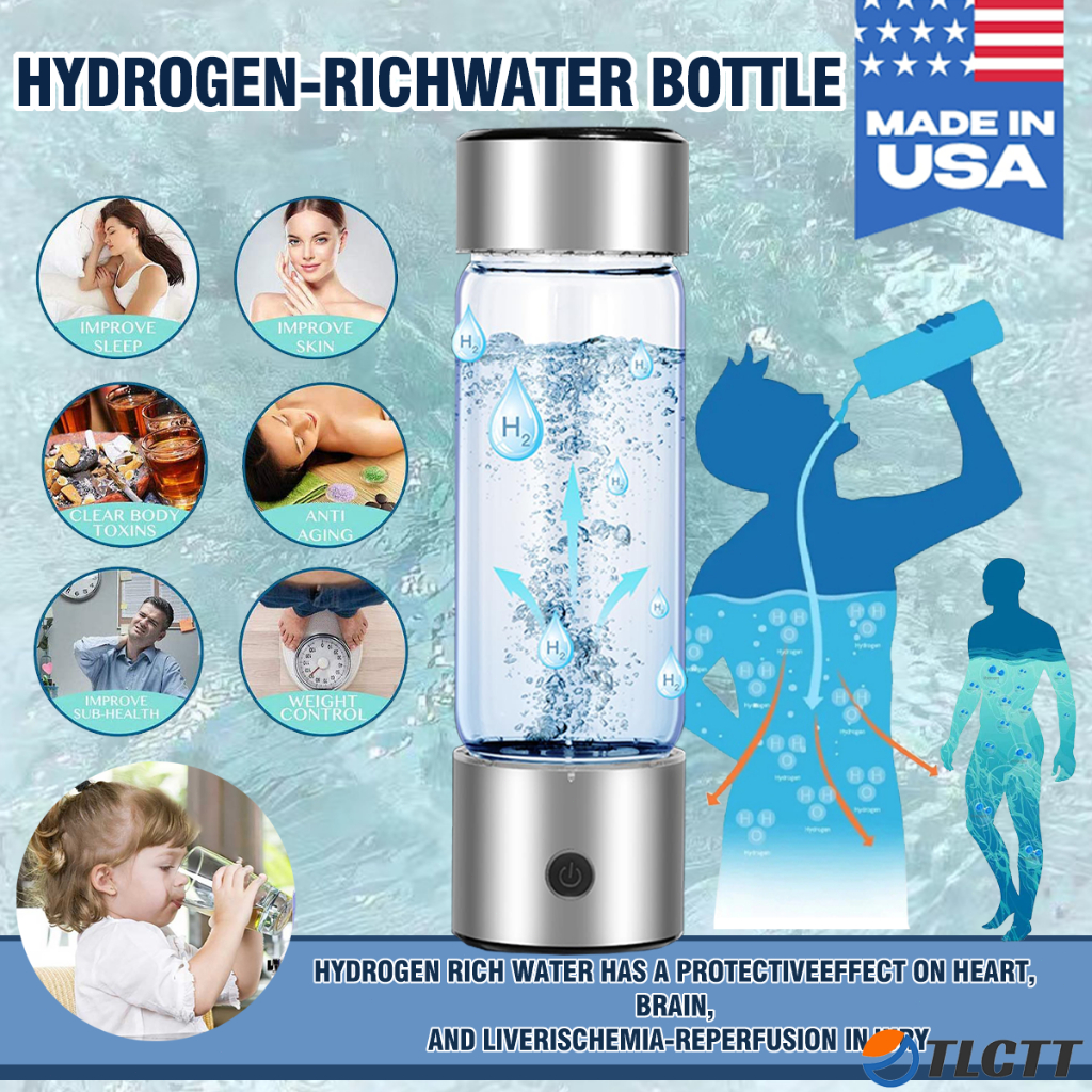 Portable 420ml H2-Rich Water Bottle – USB-Rechargeable Hydrogen Cup with Negative Ions | Shopee ...