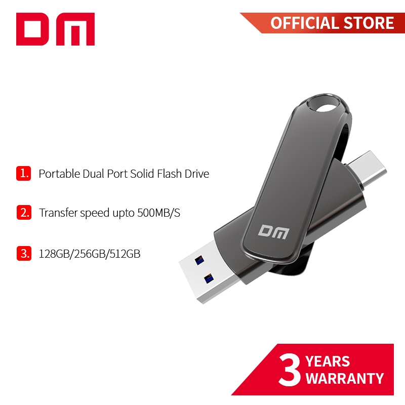 DM FS530 Ultra-Fast Dual-Port USB 3.2 & Type-C Solid State Flash Drive ...