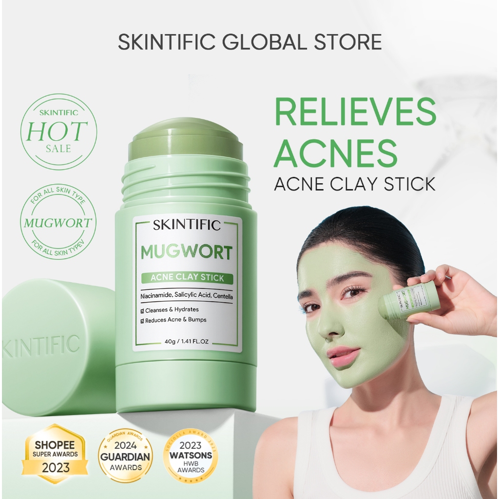 [GLOBAL] SKINTIFIC HOT Mugwort Acne Clay Mask Stick Cleanses pores and ...