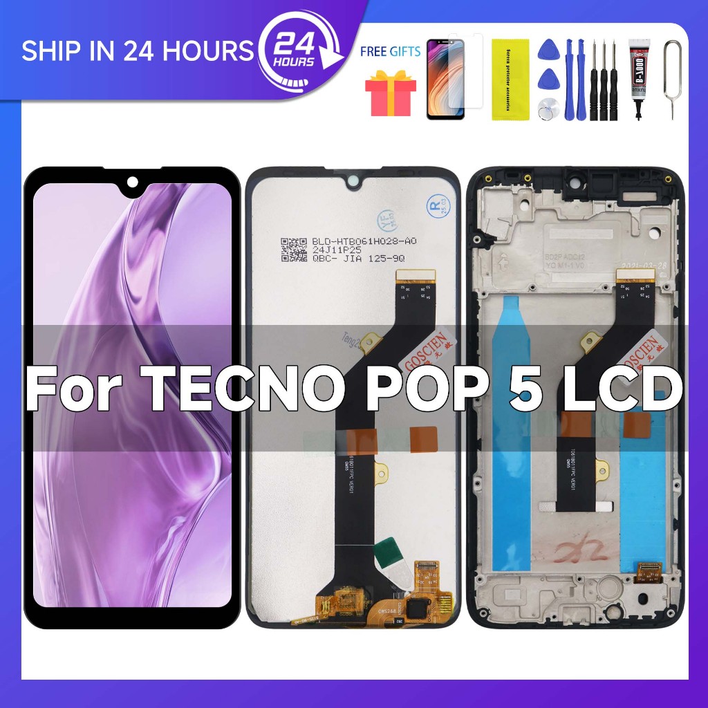 Tecno POP 5 BD2 BD2p BD2d LCD Display Touchscreen POP5 with Frame ...