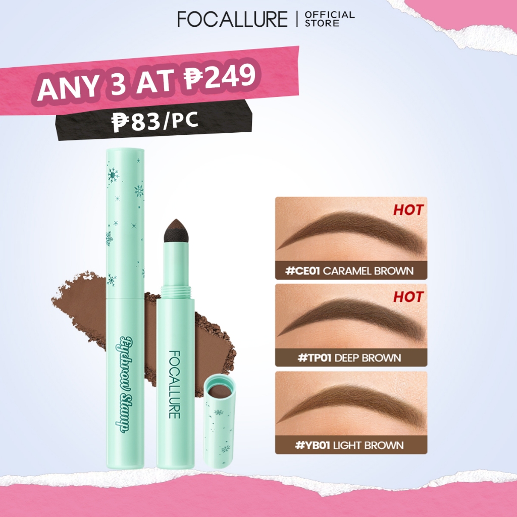 FOCALLURE Pro-pigmented 2-In-1 Long Wear Eyebrow Stamp Eyebrow Powder ...