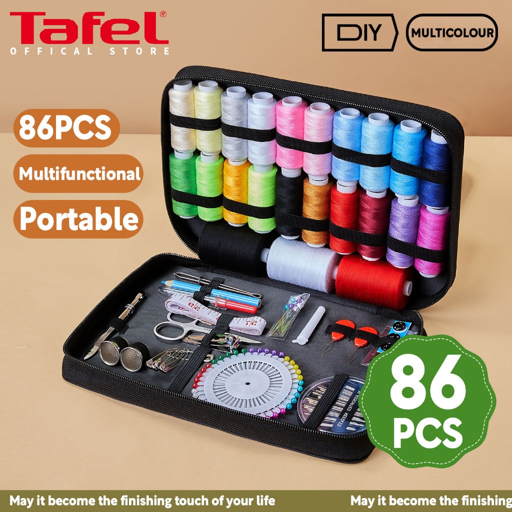86Pcs/Set Portable Travel Sewing Box DIY Multi-function Needles Tools ...