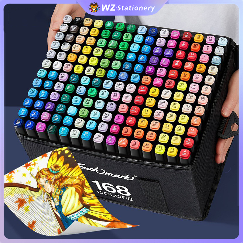 168 Colors Marker Alcohol Marker Pen Coloring Set Highlighter Color ...