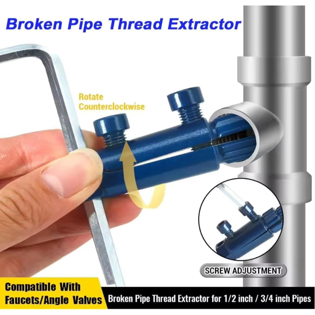 1Set 1/3* Pipe Thread Extractor Tool Kit Angle Valve Broken Wire ...