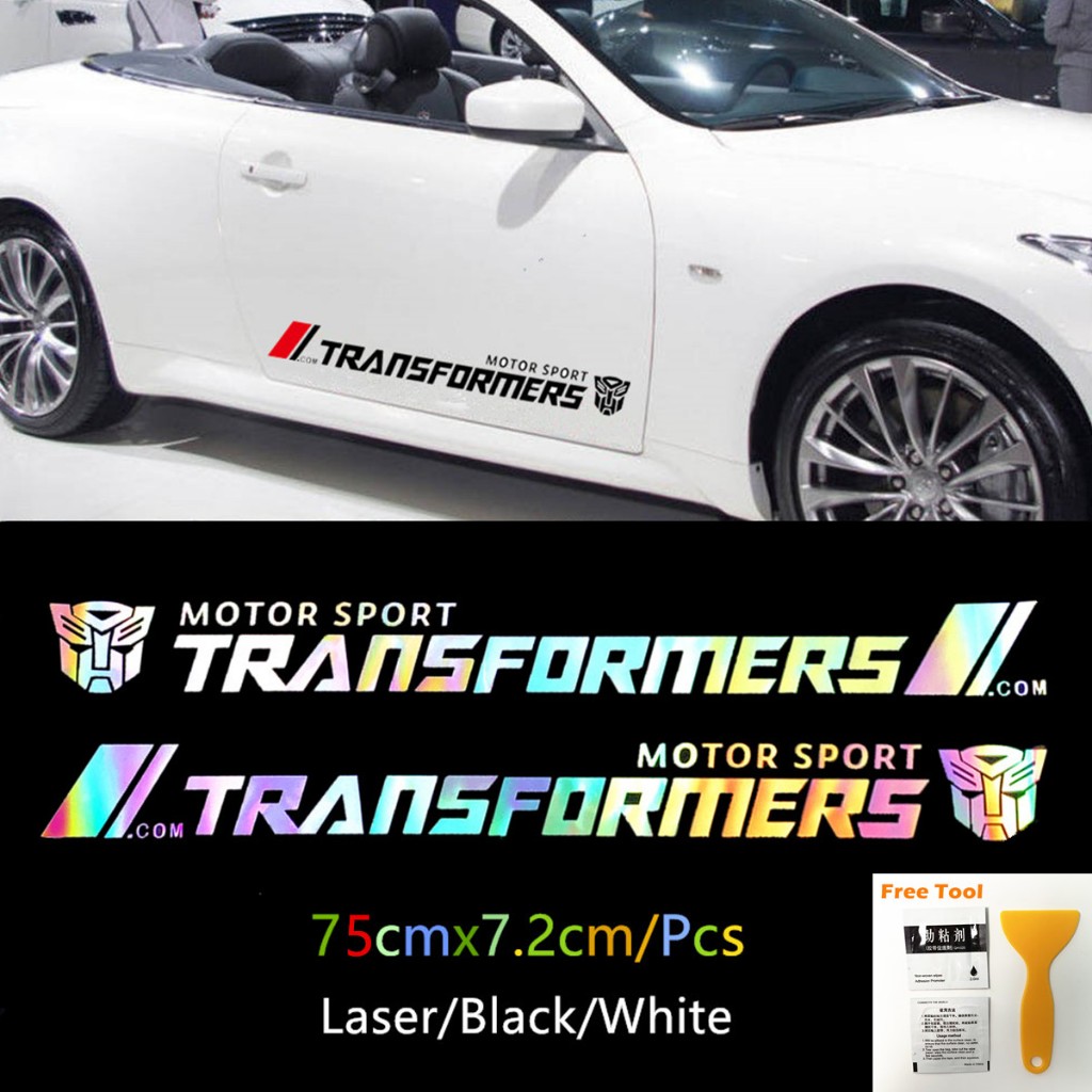 2Pcs Transformers Sticker Honda city Car Laser Decal Toyota Corolla ...