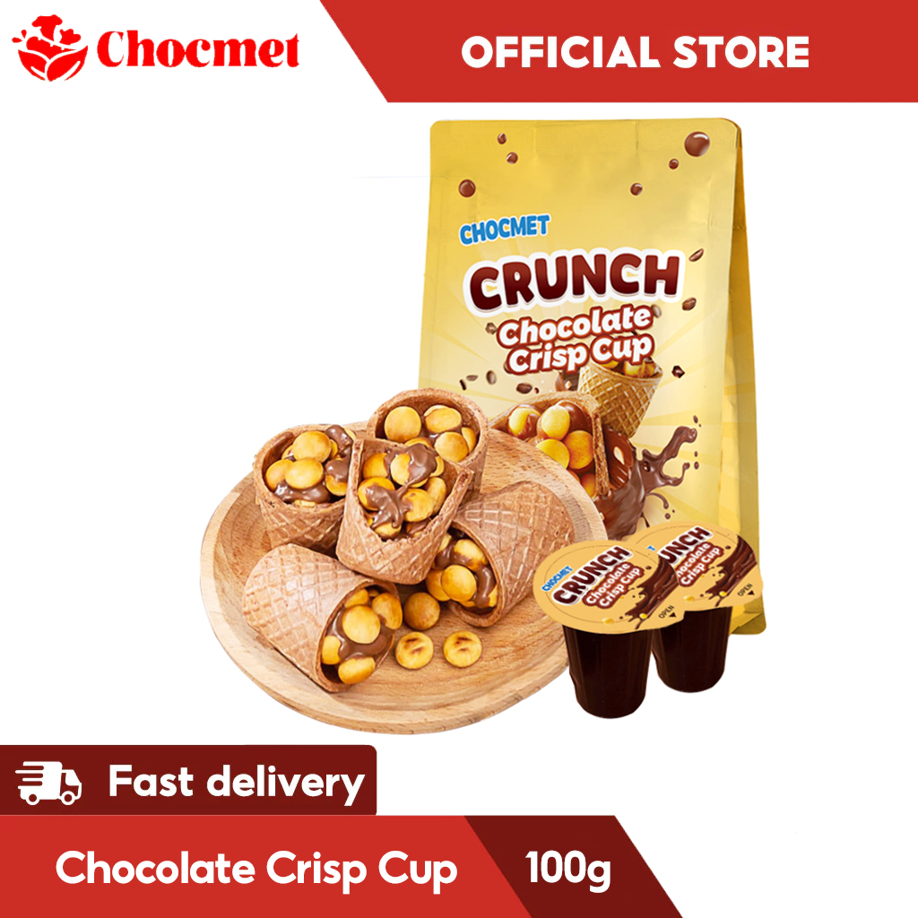 CHOCMET Blasting Ice Cream Cone Chocolate 100g Funny to Eat Crispy ...