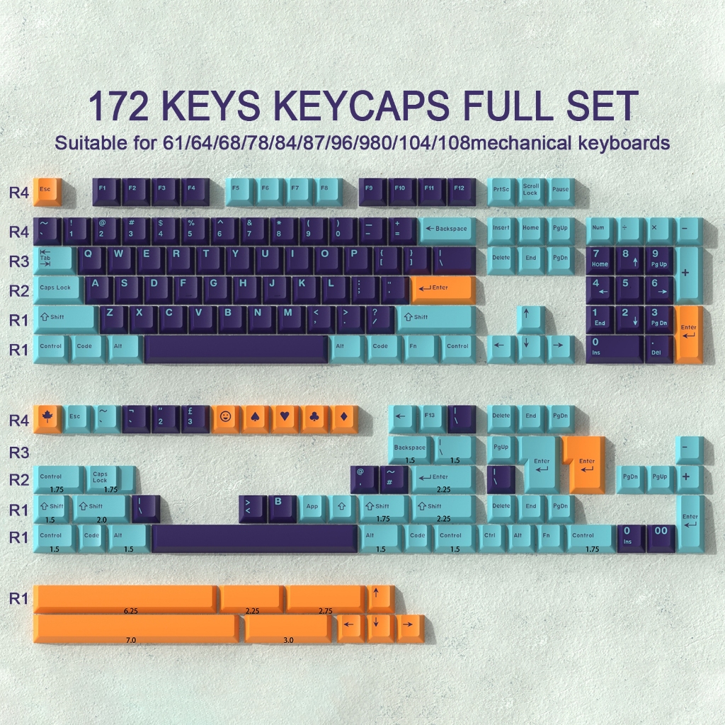 GMK Purple Night Keycaps 173 Keys ABS Double Shot Cherry Profile ...
