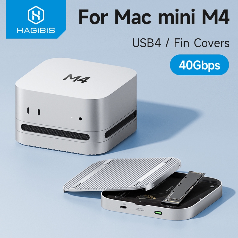 Hagibis USB4 Hard Drive Enclosure 40Gbps M.2 NVMe SSD Case for Mac mini ...