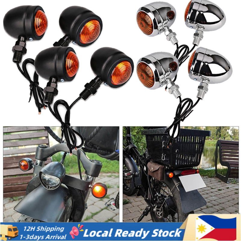 (Local Stock) 4PCS Motorbike Blinker Headlight Retro Motorcycle Turn ...