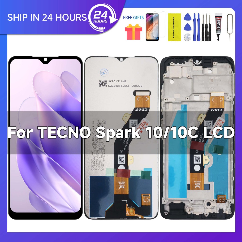 For Tecno Spark 10C KI5k Spark 10 KI5q 5G KI8 LCD Display Touch Screen Digitizer Assembly Repair ...