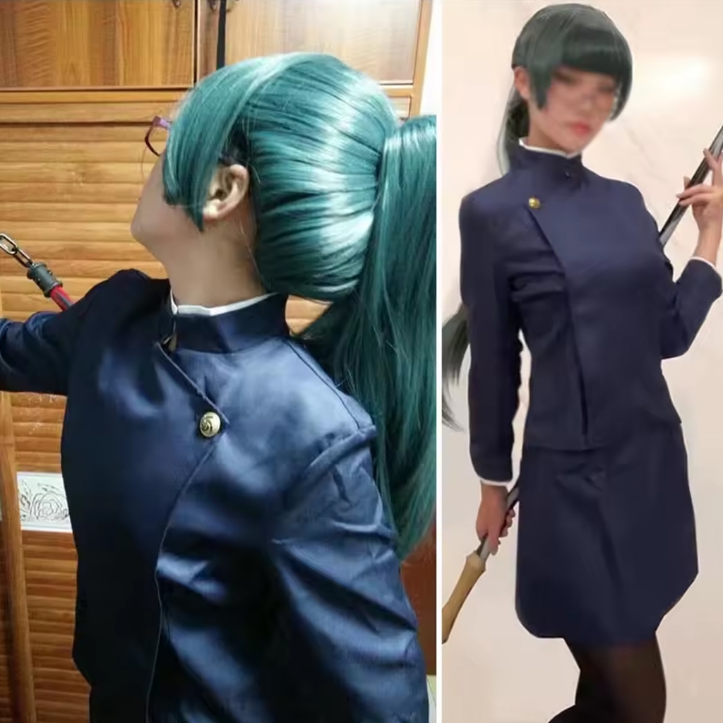 Anime Jujutsu Kaisen Zenin Maki Cosplay Costume Top Skirt Uniform Women ...