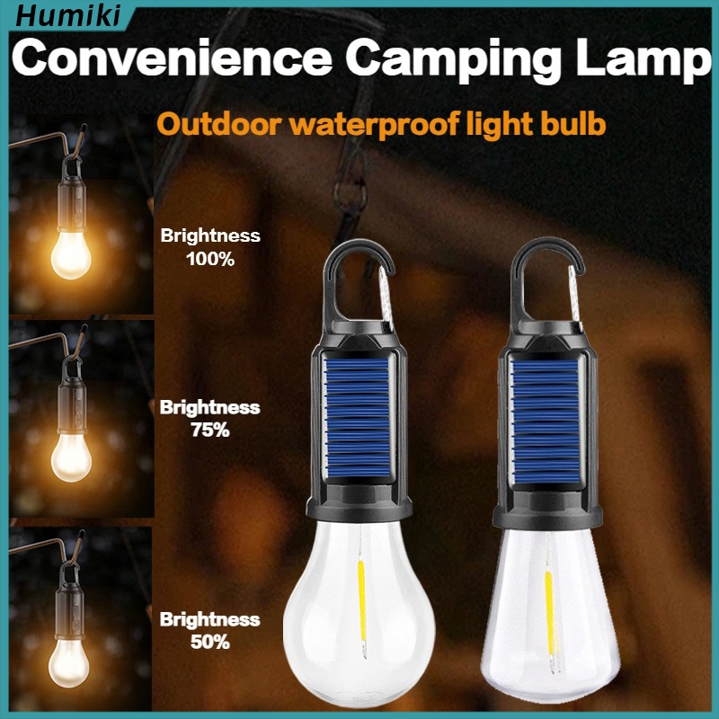 Solar Charging Bulb Warm Light Tungsten Bulb Outdoor Tent Camping Light ...