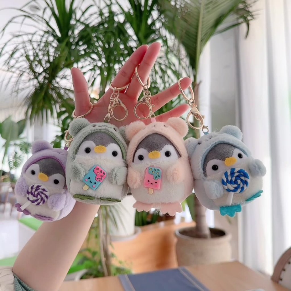 New Fashion Cute Penguin Doll Pendant Plush Key Chain 10cm toys for ...