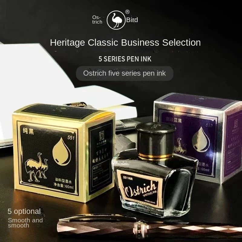 Yixi Ostrich Premium Pen Ink 551 Black Blue Ink Blue Red Learning ...